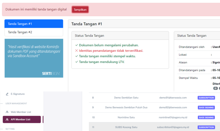 API Tandatangan Digital Integrasi di Indonesia