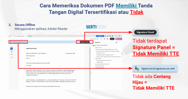 Cara Verifikasi PDF Tanda Tangan Elektronik Tersertifikasi